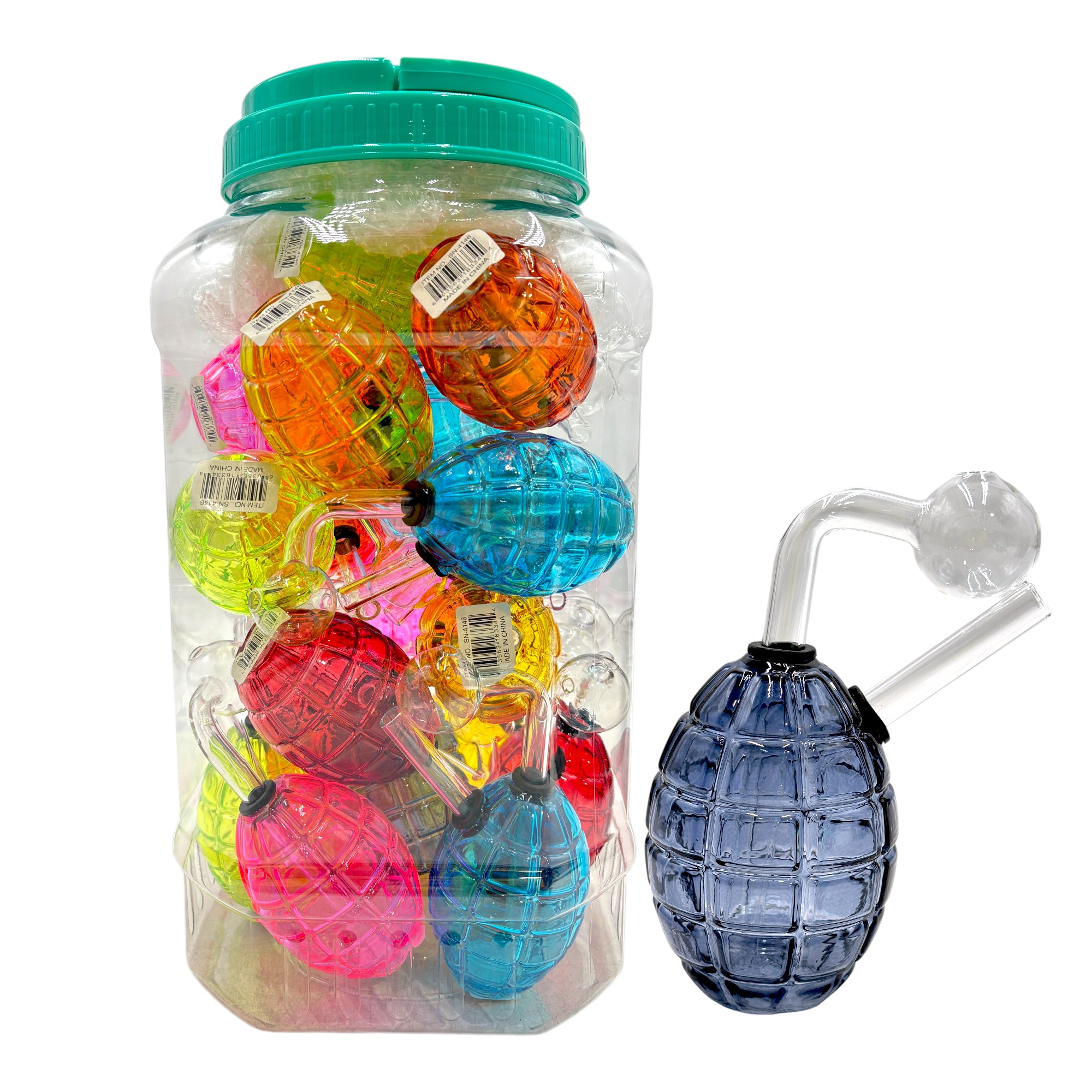 NBC Glass Sniffer Pipe 5" - SN4146 - Grenade | 101Distributors Ga