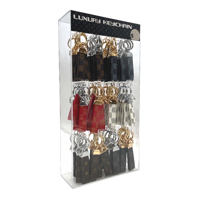 DISPLAY - KEYCHAIN - 60CT - LEATHER - ASSORTED COLOR