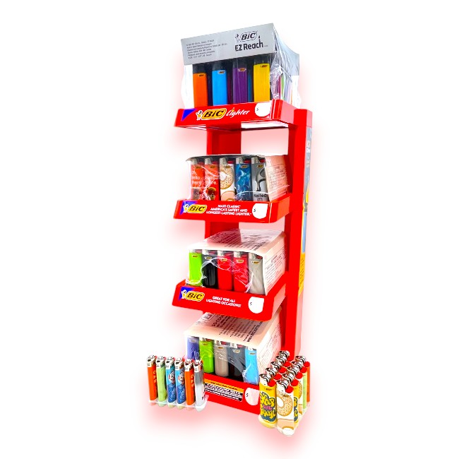 DISPLAY - LIGHTER - BIC - 4 TIER - 190+16CT - ASSORTED DESIGN