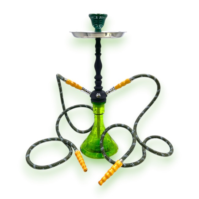 Mya Hookah Black Stem Glass - 2 Hose | 101Distributorsga