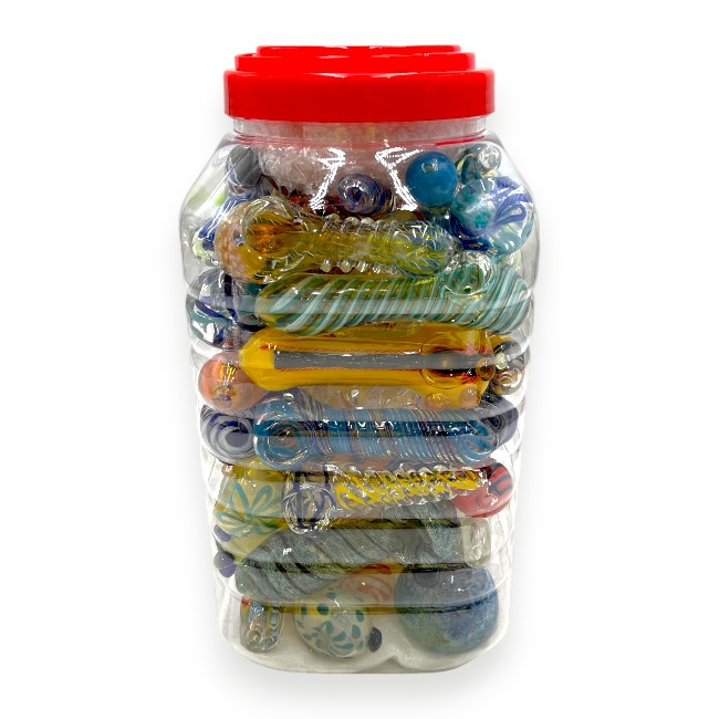NBC SMP Glass Hand Pipe - 2" to 5" - Assorted Colors - 50CT