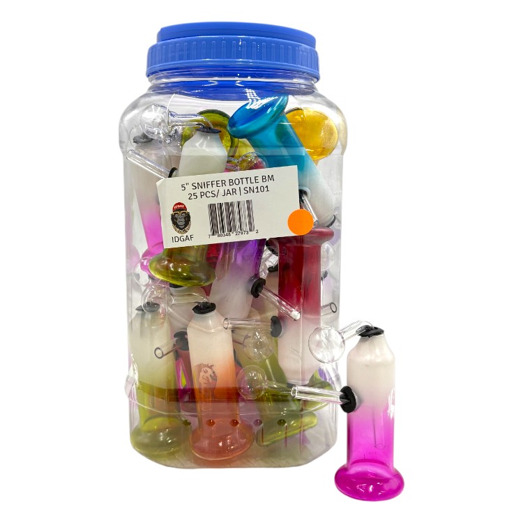 NBC Glass Sniffer Pipe 5" - SN101 - Bottle Bm