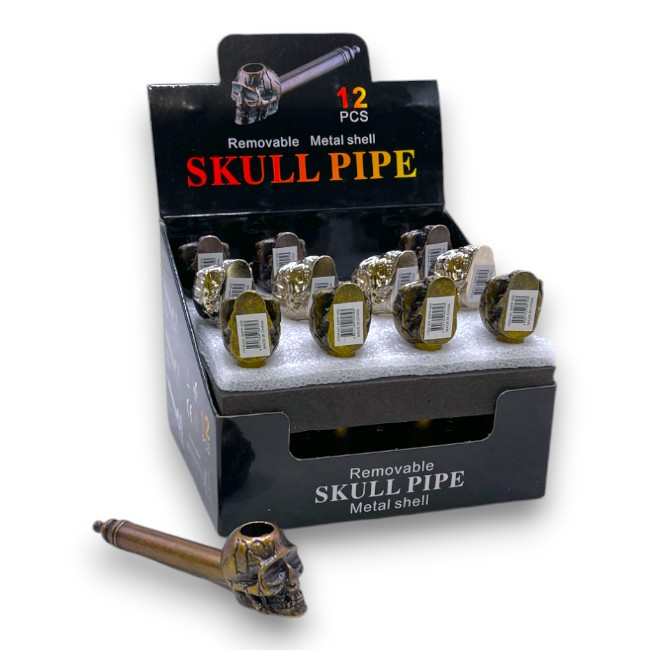 NBC SMP Metal Handpipe 4.0" – Skull Anodized Design