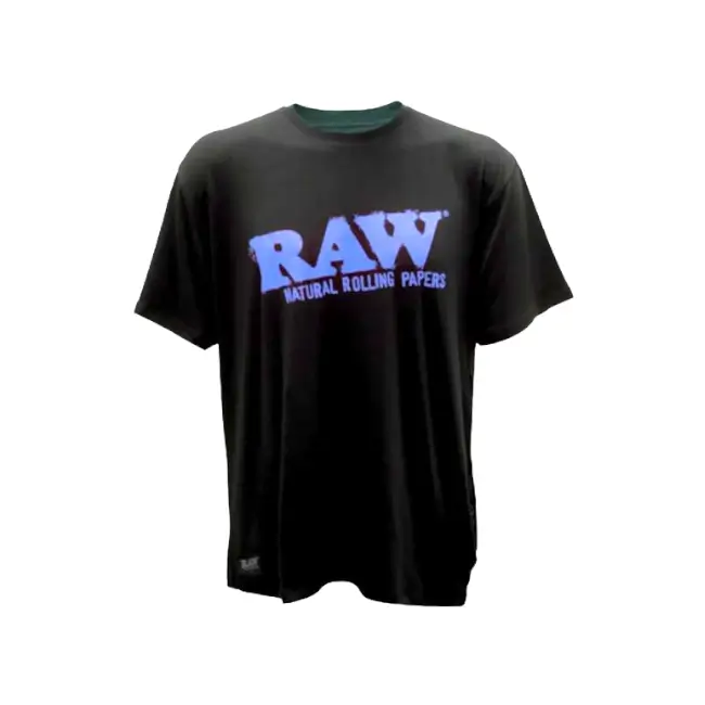 Raw's Black Modal Short Sleeve T-Shirt With Blue Logo | 101distributorsga