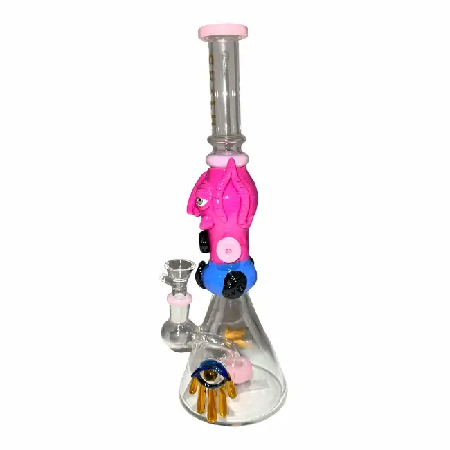 GRYFYN - GLASS PIPE - WATERPIPE - 12" - DOBY SHOWERHEAD PYRAMID BEAEKER