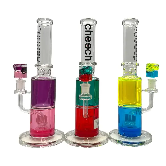 CHEECH - SMP - GLASS PIPE - WATER PIPE - 1CT - DUAL COLOR GLYCERIN RIG ...