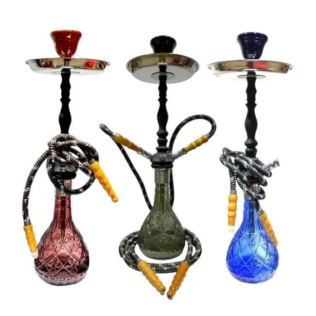 Mya Hookah Black Stem Glass - 2 Hose | 101Distributorsga