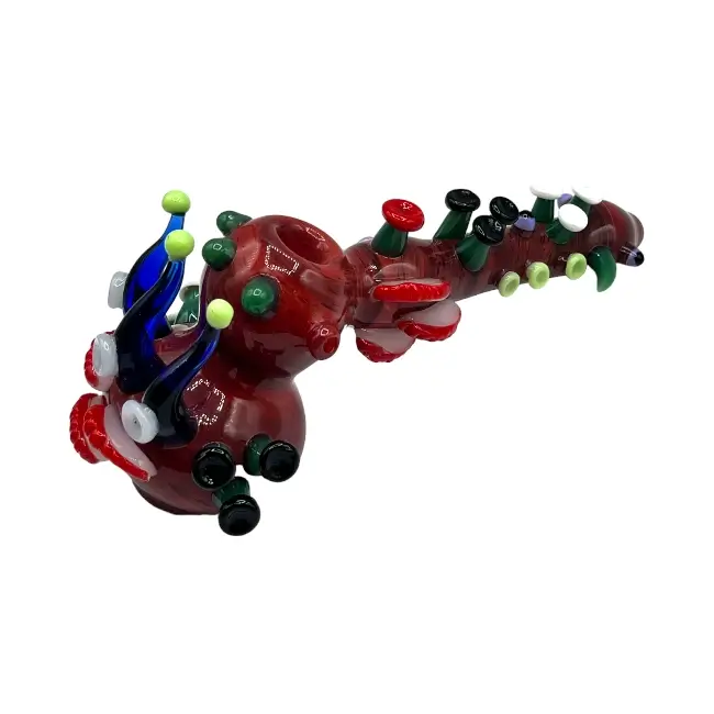 NBC Glass Handpipe 9" - SMP - Maroon | 101Distributors Ga