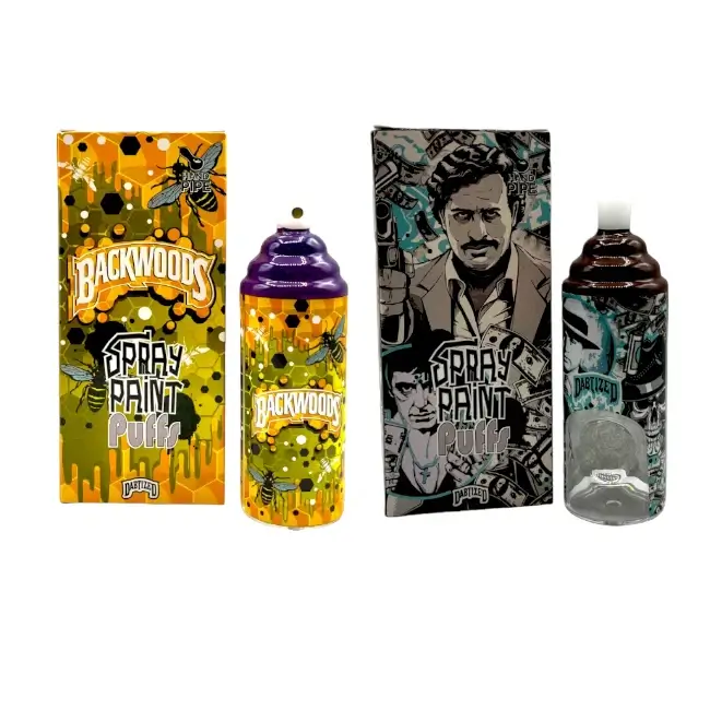 Dabtized Spray Paint Puffs Glass HandPipe 5"