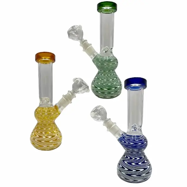 NBC - GLASS PIPE - WATERPIPE - 4" - W/ PYRAMID BEAKER