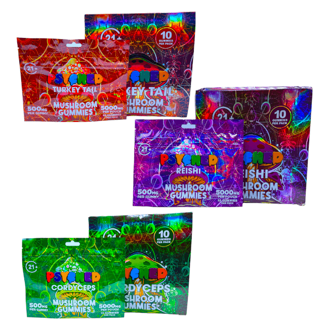 PSYCHED Mushroom Gummies - Delta 500mg | 101Distributorsga
