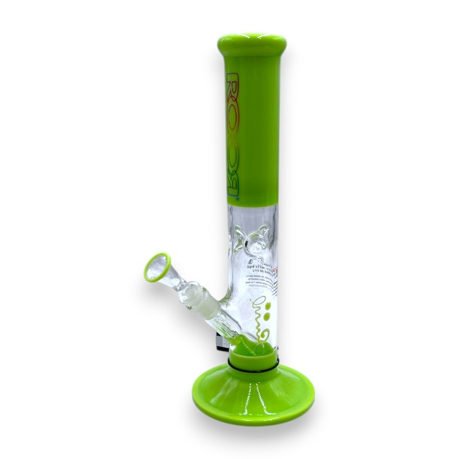 ROOR 14" Straight - Milky Green Rasta Outline Water Pipe