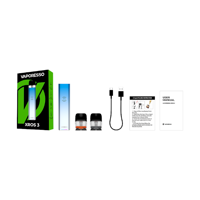 VAPORESSO - XROS 3 - VAPE DEVICE KIT - E-JUICE DEVICE - 1000MAH