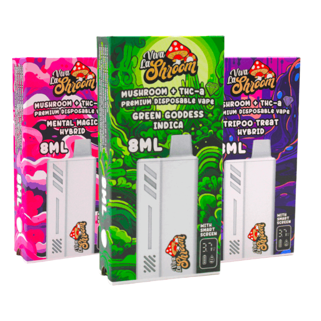 VIVA LA SHROOM - DELTA - DISPOSABLE VAPE - MUSHROOM+THC-A - 8GM/CT - 5CT/BX