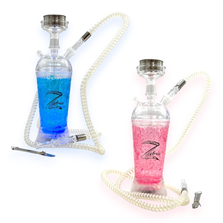 Zebra Smoke Hookah Kit - Mini Cooper with LED - 1 Hose